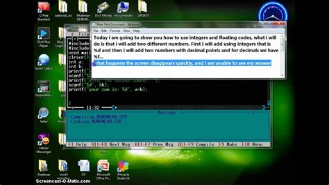Turbo C Lesson 4 Add Two Numbers Using Integer And Float Command