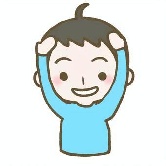 両手で頭を触る子どもイラスト No 25439724｜無料イラスト・フリー素材なら「イラストac」