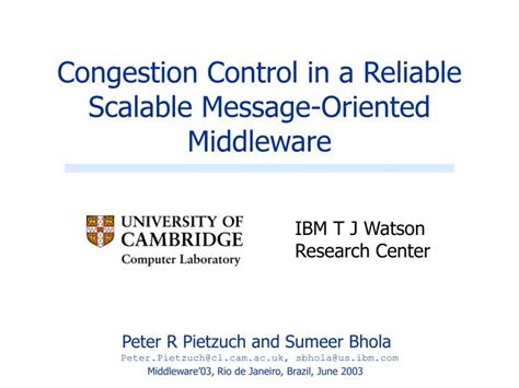 Ppt Congestion Control In A Reliable Scalable Message Oriented