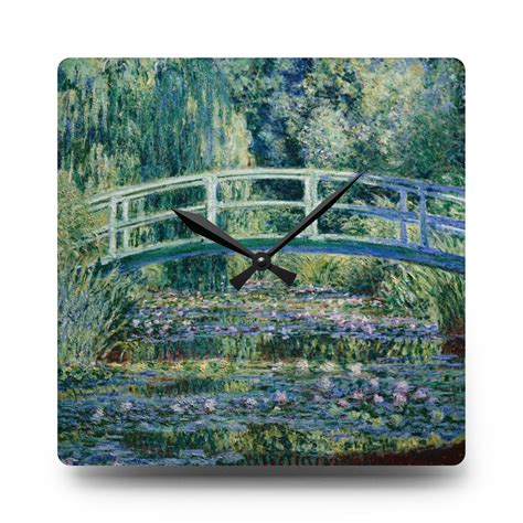 Claude Monet Water Lilies Clock Japanese Bridge Clock Art Lover Clock