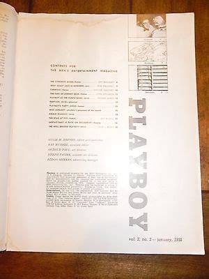 January 1955 Playboy Vol 2 1 Rare Playboy Hugh Hefner And Bettie Page