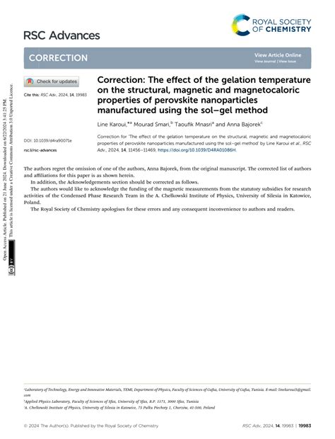 Pdf Correction The Effect Of The Gelation Temperature On The