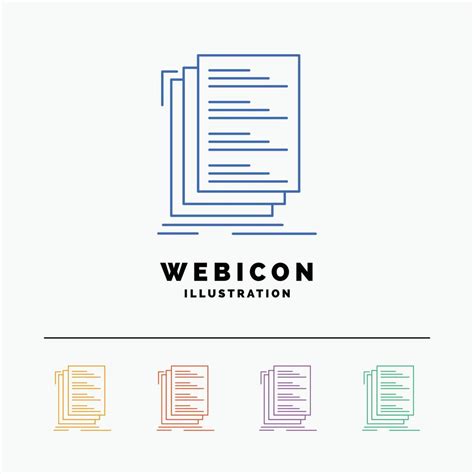 Code Coding Compile Files List Color Line Web Icon Template Isolated On White Vector