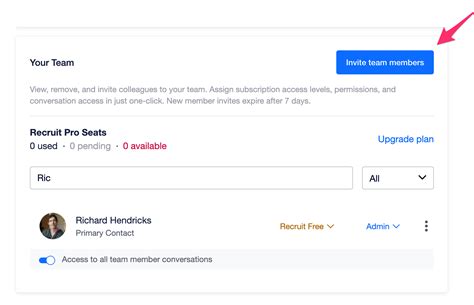 how do i invite a team member to recruit for my team wellfound support