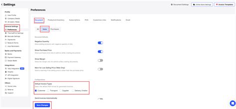 How To Set The Default Invoice Type On Web General Swipe