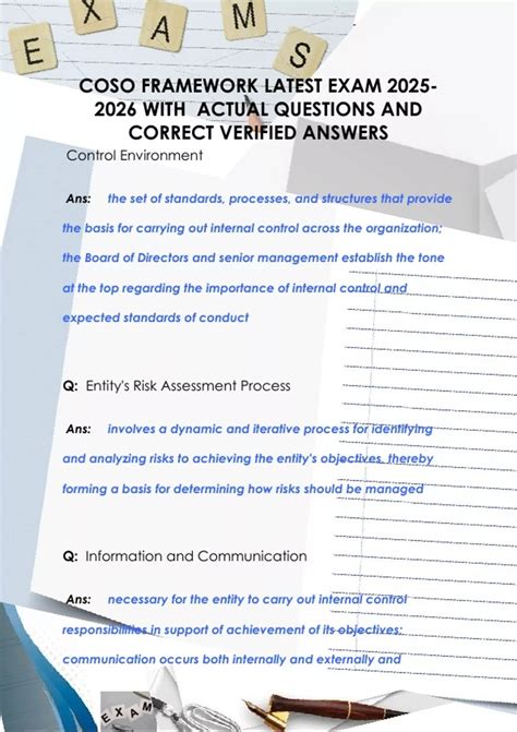 Coso Framework Latest Exam With Actual Questions And Correct Verified Answers Cosc Stuvia Us