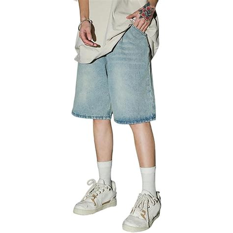 Jakanyq Mens Shorts Baggy Jorts Baggy Fit Jeans Street Dance