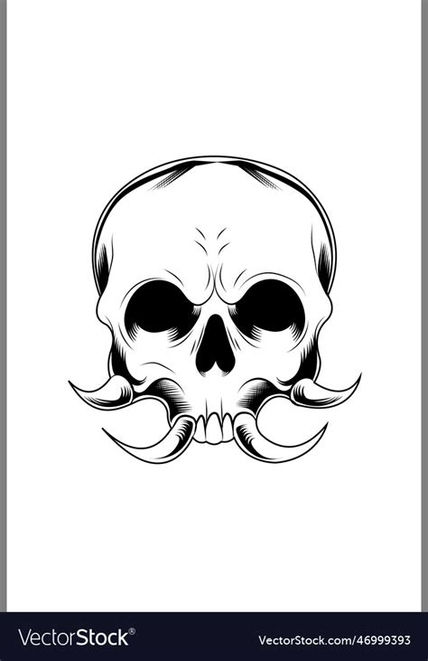 Skull With Fangs Royalty Free Vector Image Vectorstock