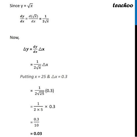 Question 1 I Find Approximate Value Of √25 3 Using Differentials