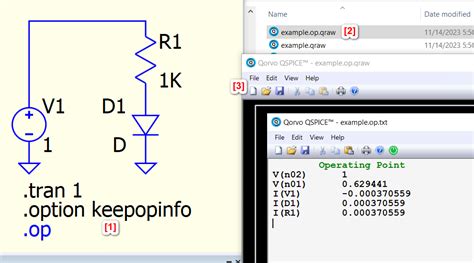 New Feature Displaying Operating Point Data On The Schematic Qspice