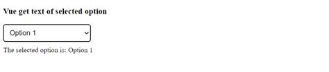 Vue Get Text Of Selected Option