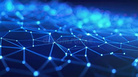 3d Rendering Of Abstract Blue Background With Connecting Dots And Lines
