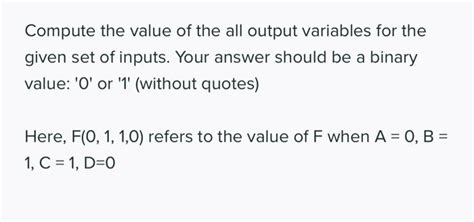 Compute The Value Of The All Output Variables For The