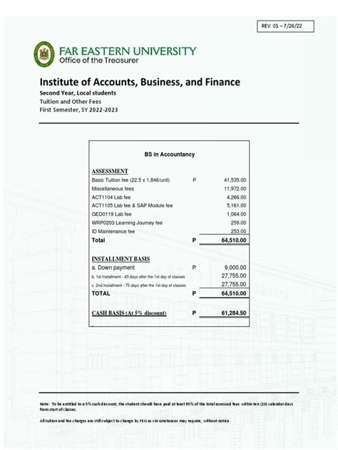 Iabf Tuition And Other Fees 1st Sem Sy 2022 2023 2nd 3rd 4th Pdf