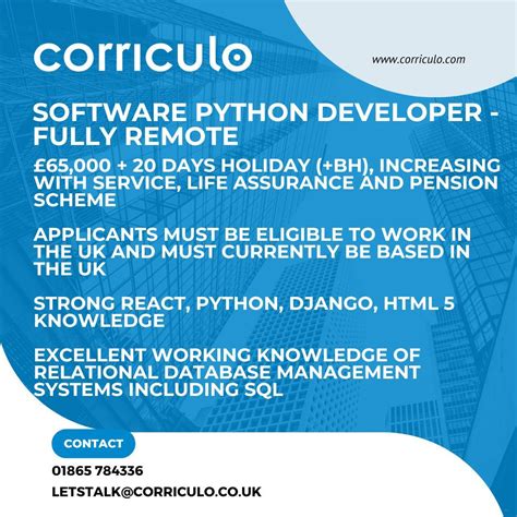 New Vacancy Alert Were Currently Recruiting For A Senior Python Developer Working On A Fully