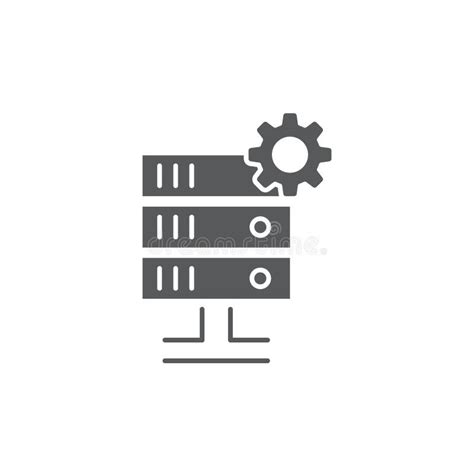 Database Settings Vector Icon Symbol Isolated On White Background Stock Vector Illustration Of