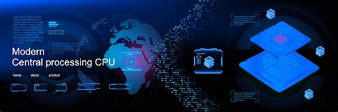 Premium Vector Realistic Processor For Computer On Futuristic Cyber