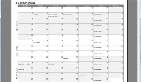 Multiple Month Calendar Template Three Month Calendar Template Great