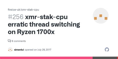 Xmr Stak Cpu Erratic Thread Switching On Ryzen 1700x · Issue 256