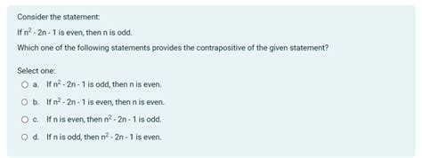 Solved Consider The Two Statements Below Statement Chegg