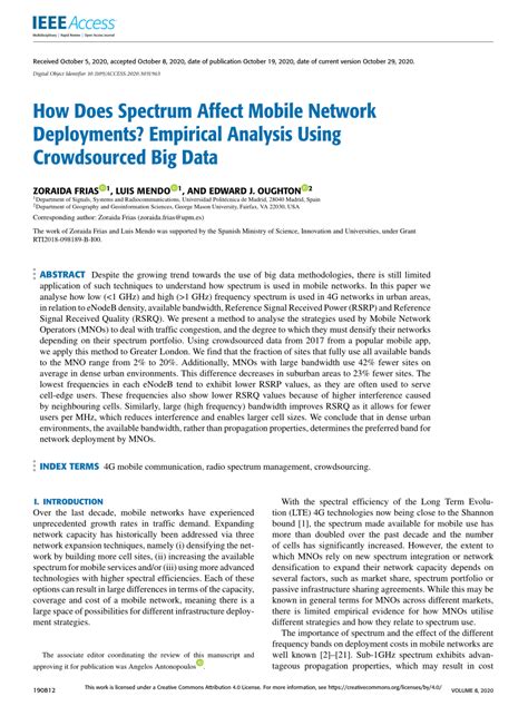 Pdf How Does Spectrum Affect Mobile Network Deployments Empirical Analysis Using Crowdsourced