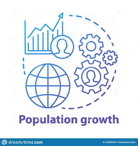 Population Growth Concept Icon World Human Overpopulation Idea Thin