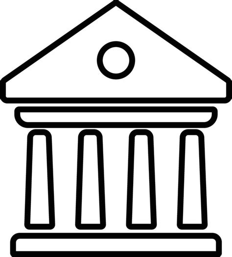 Banco Edificio Icono Gobierno Edificio Contorno Estilo Edificio Con Columnas Histórico