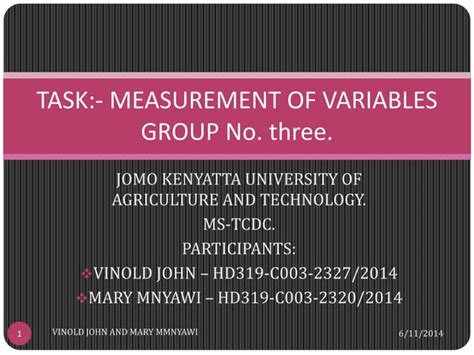measurement of variables in research ppt