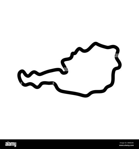 Austria Map Icon Austria Outline Map Simple Icon Design Vector Illustration Stock Vector