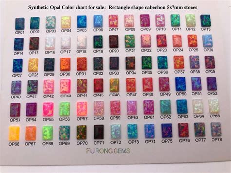 SYNTHETIC OPAL COLOR CHART Loose Gemstones Suppliers FU RONG GEMS China