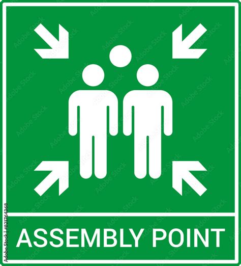 Vecteur Stock Emergency Evacuation Assembly Point Sign Assembly Point