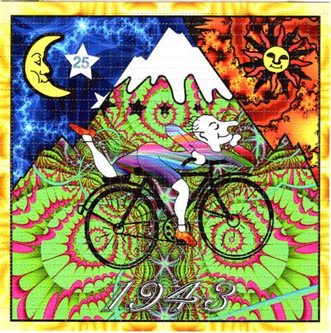 Fractal Bicycle Day Lsd Blotter Art Print Key Z Productions