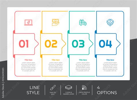 Workflow Square Infographic Vector Design With 4 Options And Line Design Option Infographic Can