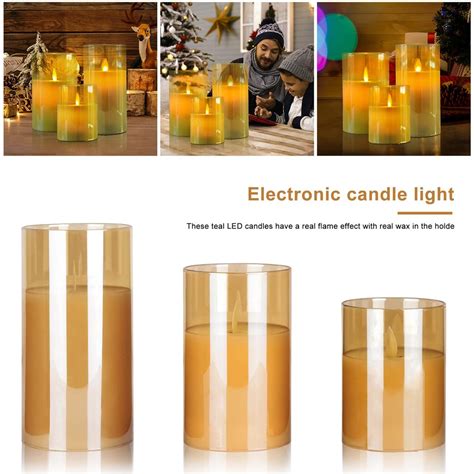 Buy Led Flameless Candles 3d Flickering Glass Candle With Remote