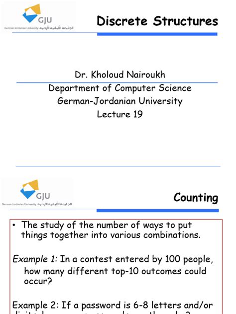 Cs 201 Lecture 19 Counting Pdf Function Mathematics Internet Protocols