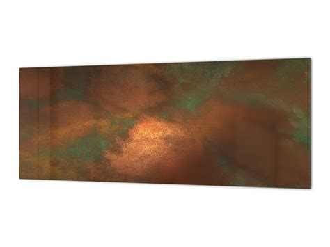 Oxidized Copper Glass Kitchen Backsplash Green Accent Panel Etsy