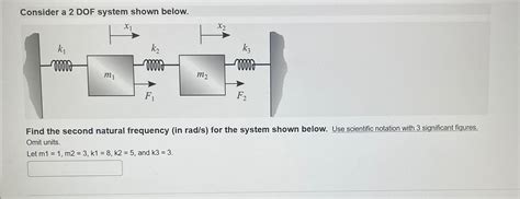 Solved Consider A 2 ﻿dof System Shown Below Find The Second