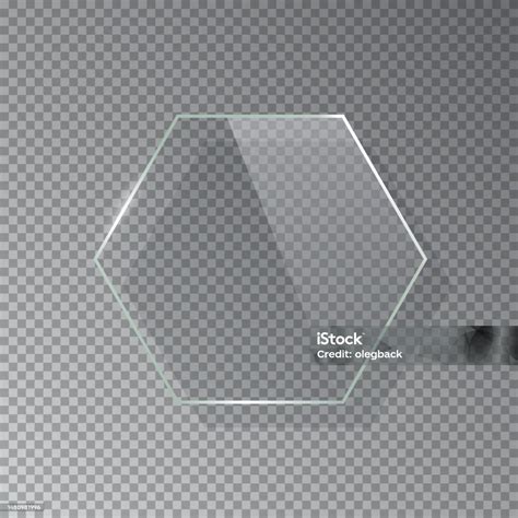 회색 투명 배경에 격리된 현실적인 3d 육각형 유리 프레임 창조적 인 경계 판 개체 프레임 워크 육각형에 대한 스톡 벡터 아트 및 기타 이미지 Istock