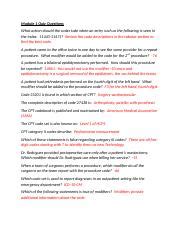 Module Quiz Answers Docx Module Quiz Questions What Action Should The Coder Take When An