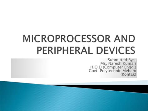 Microprocessor And Peripheral Devices Ppt Download