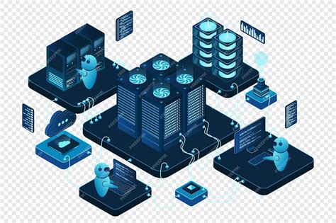 Premium Vector Isometric Data Center Or Server Room Data Center Connection Network Cloud