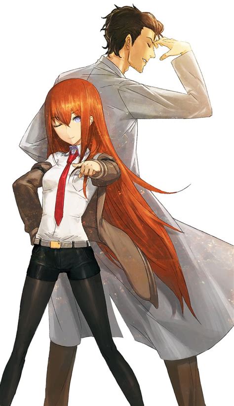 Makise Kurisu And Okabe Rintarou Steinsgate Drawn By Huke Danbooru