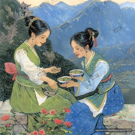 Ai创作图采茶女装饰画 朝鲜族水彩 采茶装饰画 手绘韩国女子做酱图 朝鲜族插画 采茶少女图 手绘采茶女 朝鲜族海报彩绘海报 古代采茶女 朝鲜民俗画 凤凰采茶装饰画 采茶绘画 手绘采茶女生 手绘