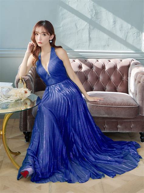 【settanセッタン】ラメ プリーツ アメスリ シンプル Aライン ロングドレス キャバドレス Long Of2 キャバドレス専門店 Sugar シュガー