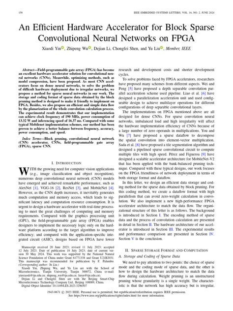 An Efficient Hardware Accelerator For Block Sparse Convolutional Neural Networks On Fpga Pdf