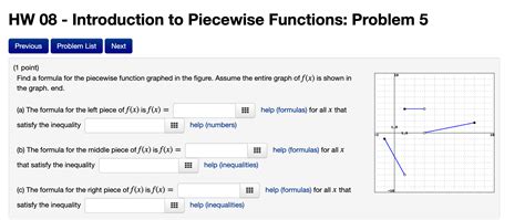 Solved Hw 08 Introduction To Piecewise Functions Problem