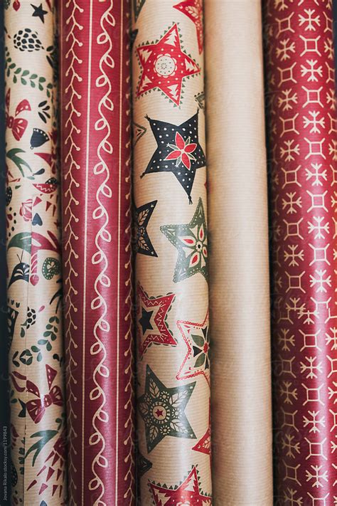 Christmas As Wrapping Papers In A Row Del Colaborador De Stocksy Jovana Rikalo Stocksy