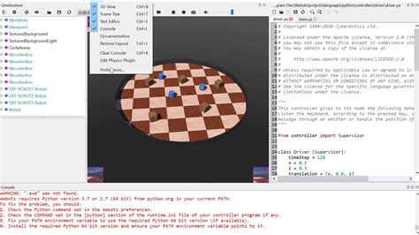 Solved Problem How To Run Python Code In Webots Windows 10 64bit