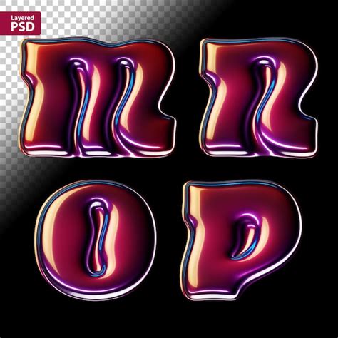 Premium Psd 3d Rendered Font Set With Glossy Cherry Smooth Surface