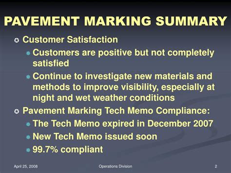 Ppt 2007 Pavement Marking Activities And Performance Powerpoint